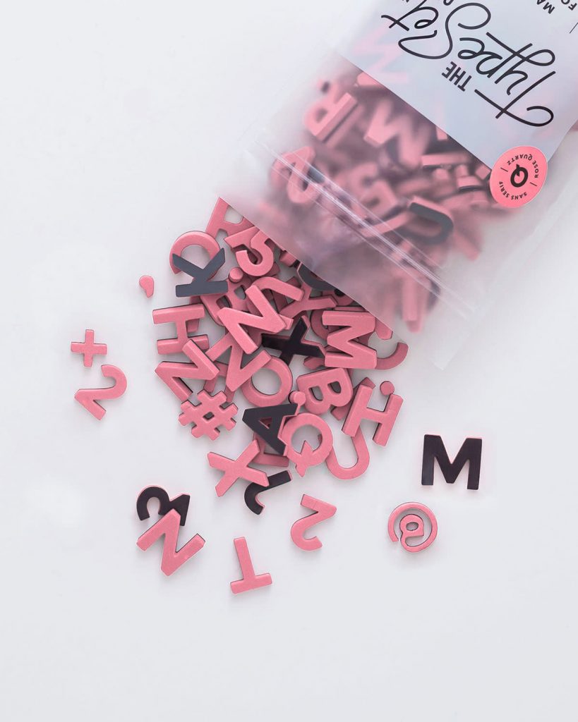 Magnetic Letters – Rose Quartz – Typo Market