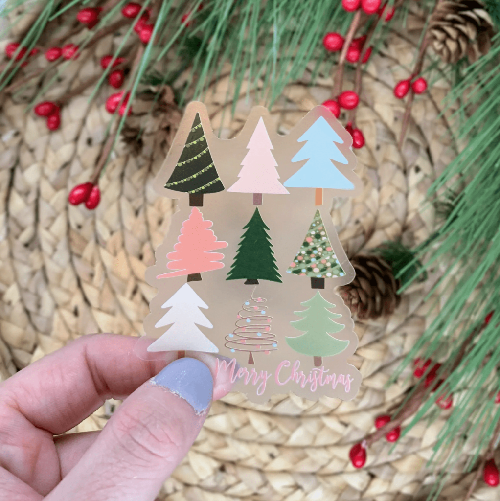 Christmas Trees Clear Sticker – Typo Market