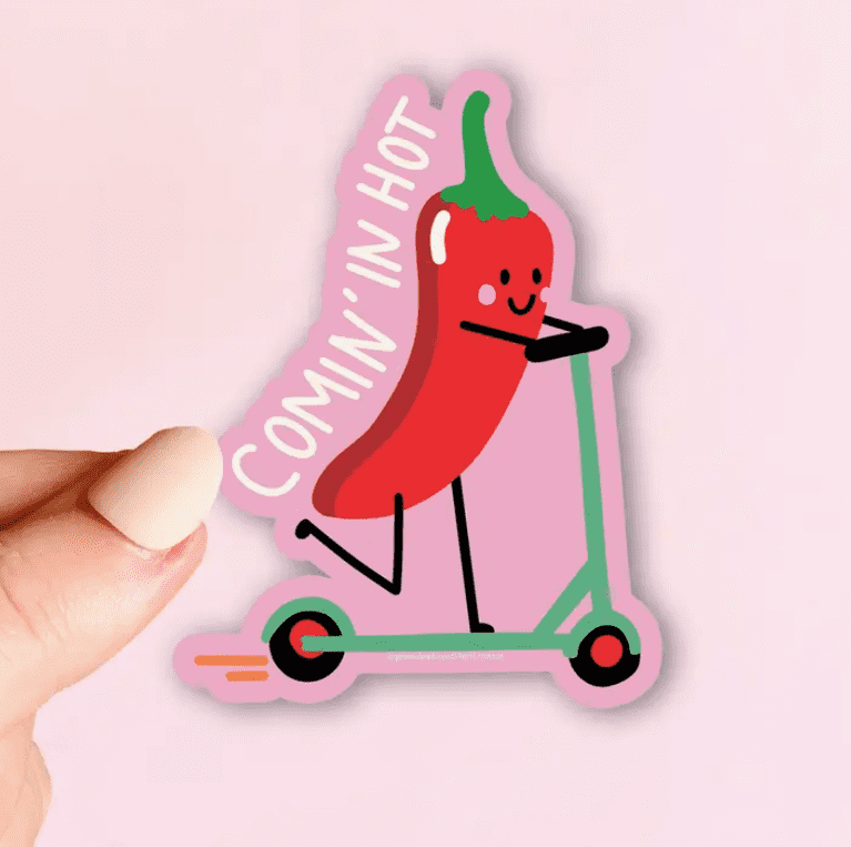 Comin’ In Hot Sticker – Typo Market